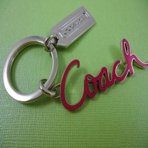 Coach | Accessories | New Coach Pink Scripted Word Letters Keychain Fob ...
